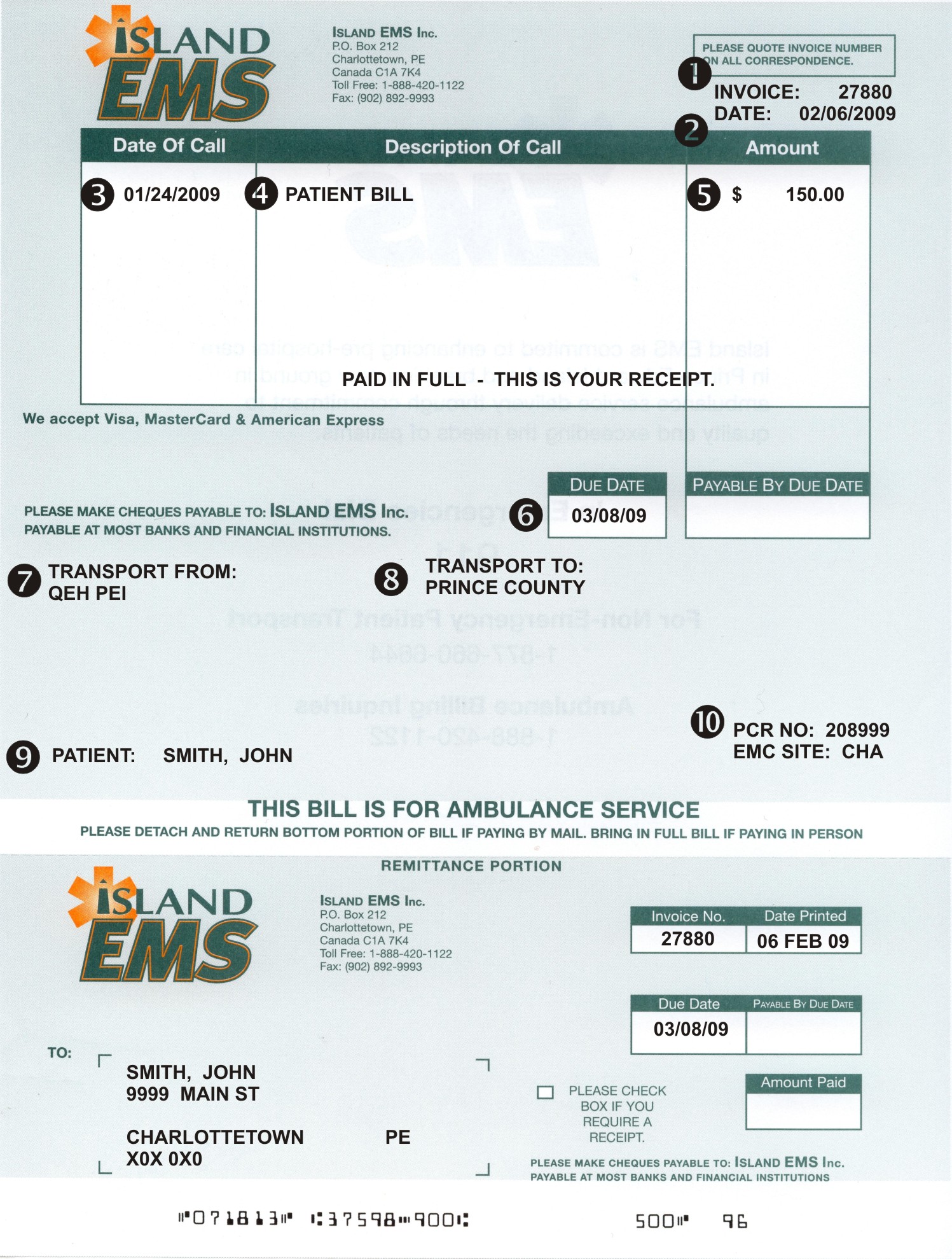 How to Read Your Invoice - Island EMS